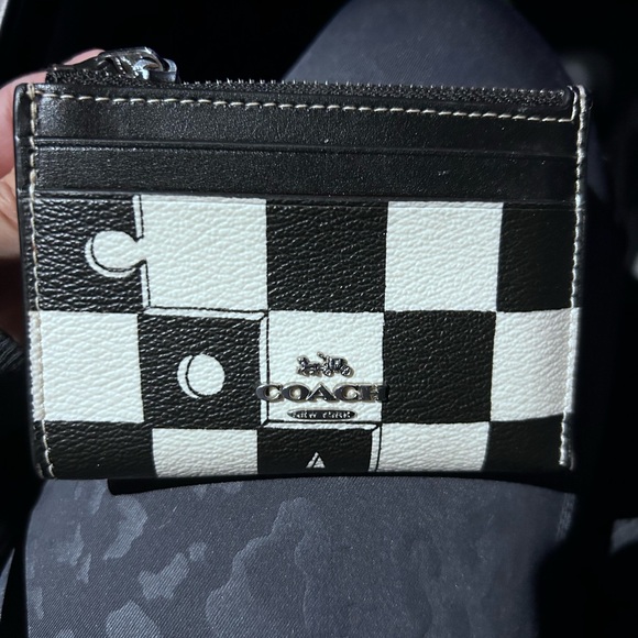 Coach | Bags | Coach Black And White Checkered Card Case | Poshmark